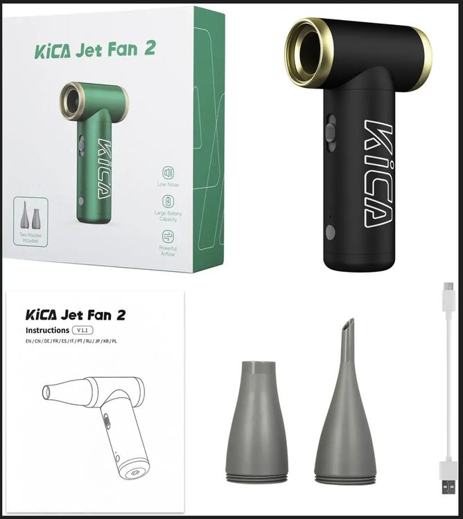 Kica JET FAN 2 Black - Schwarz - Mini-Turboventilator (Neu und ...
