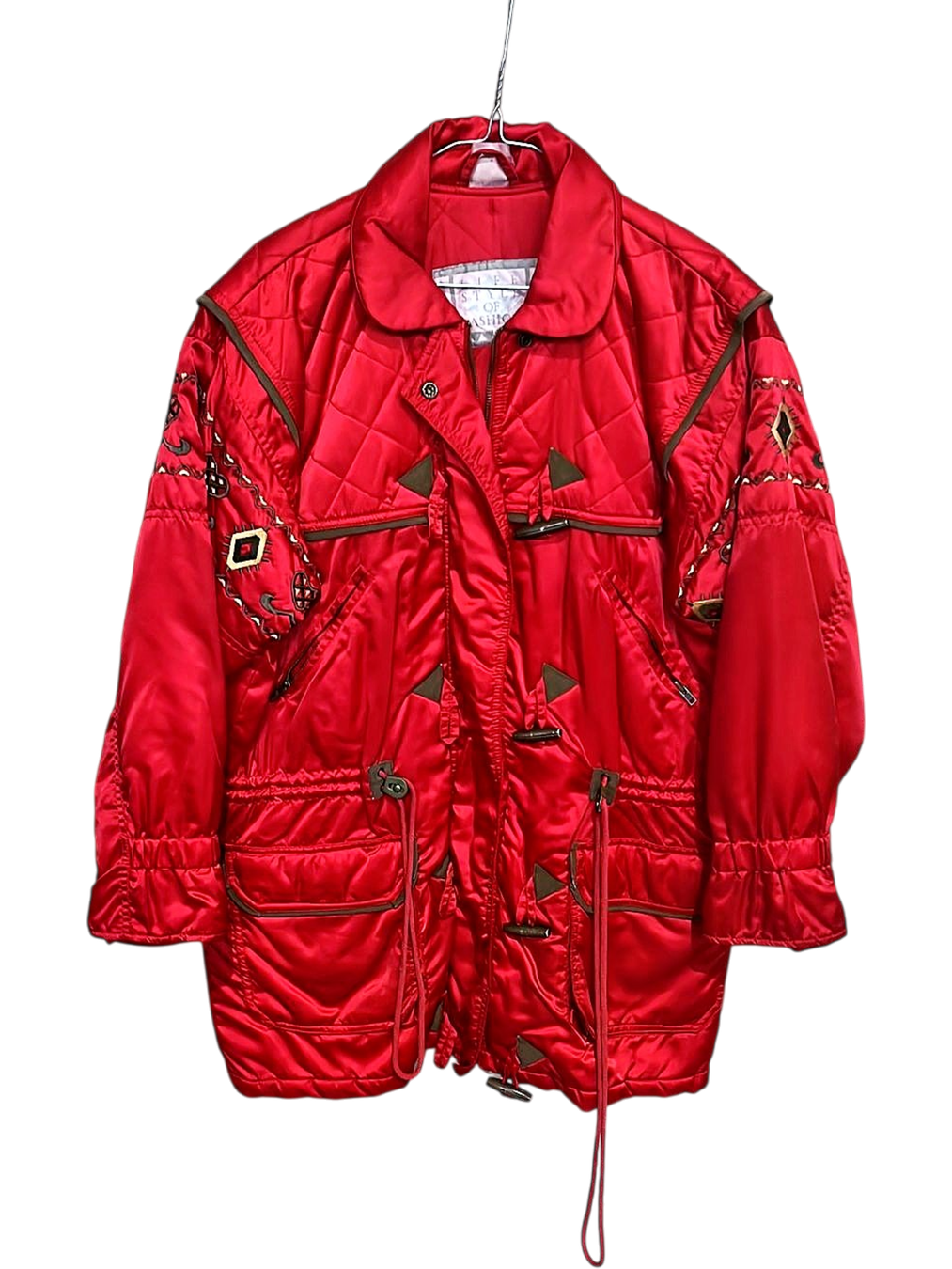 Vintage Red Style of Fashion Quilted Parka Jacket with (Gebraucht) in ...