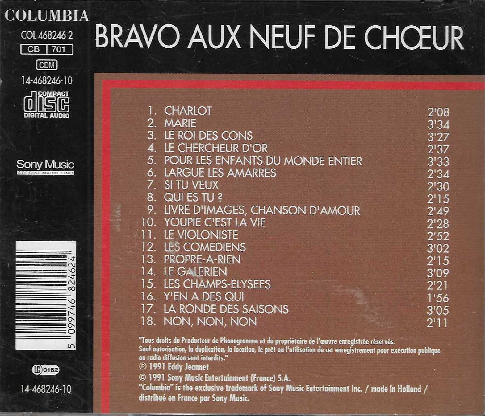 Les Neuf de Cœur - 18 titres originaux - Bravo aux ... (Gebraucht) in Savagnier für CHF 3 – mit ...