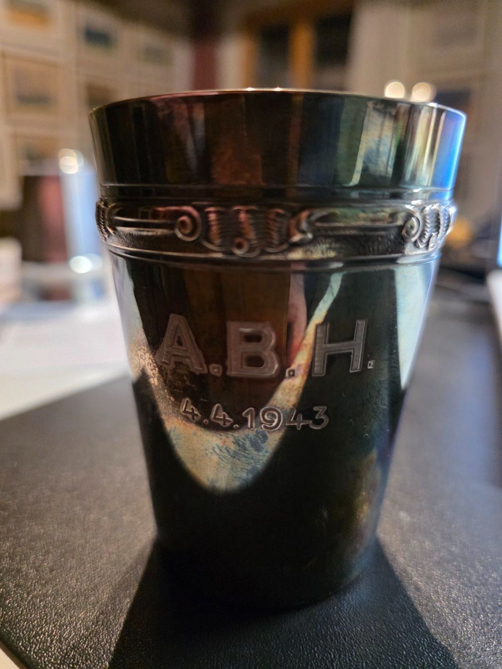 Silber Becher A.B.H 4.4.1943 - Punze 800 - 97 Gramm (Gebraucht) in ...