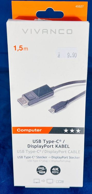 Neu : Vivanco USB C - Displayport 4k 60hz (Neu und originalverpackt) in ...