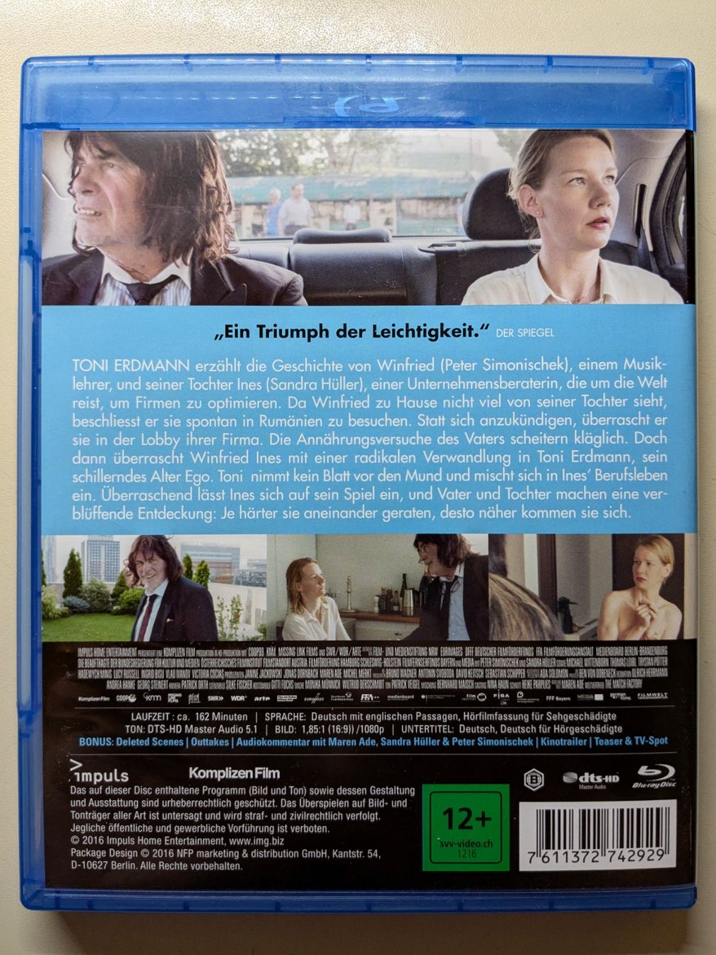 "Toni Erdmann" mit Peter Simonischek [Blu-ray] (Gebraucht) in Port für ...