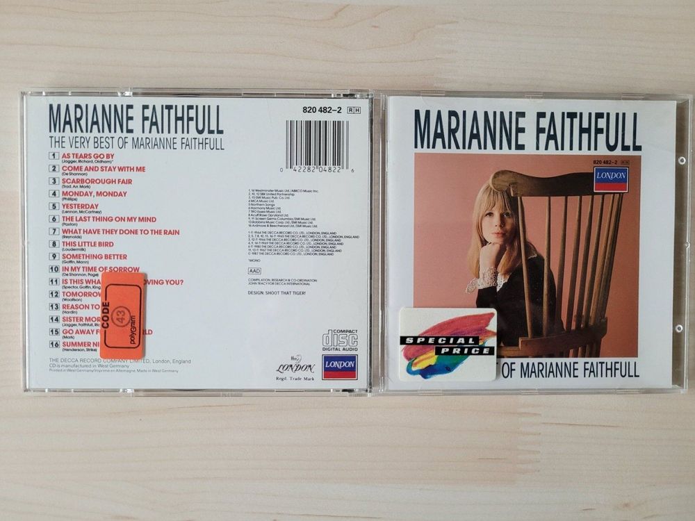 Marianne Faithfull - The Very Best of Marianne... CD 1987 (Gebraucht ...