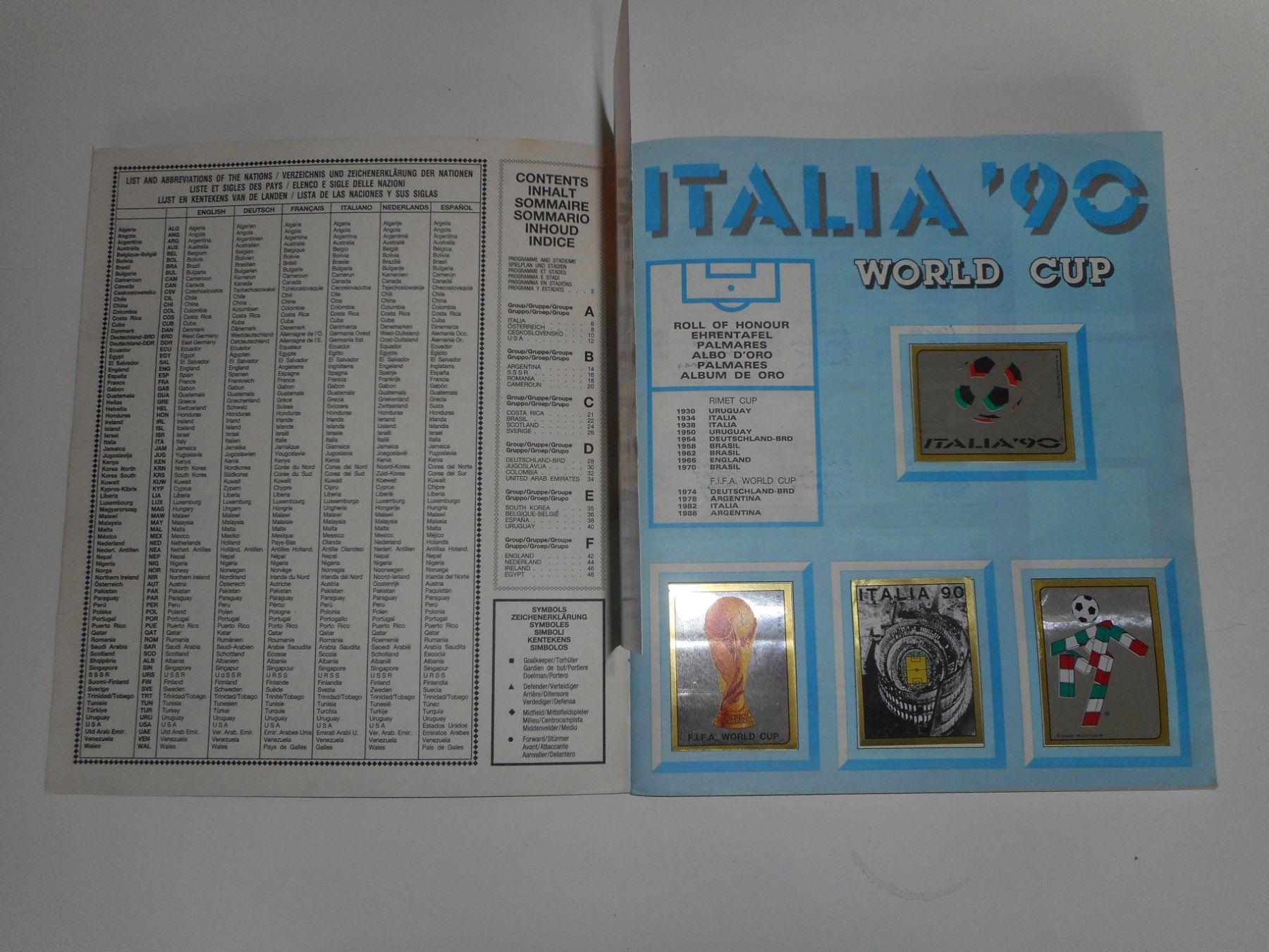 Panini WM Album Italia 90/1990 komplett Nr.3 (Gebraucht) in Cham für ...