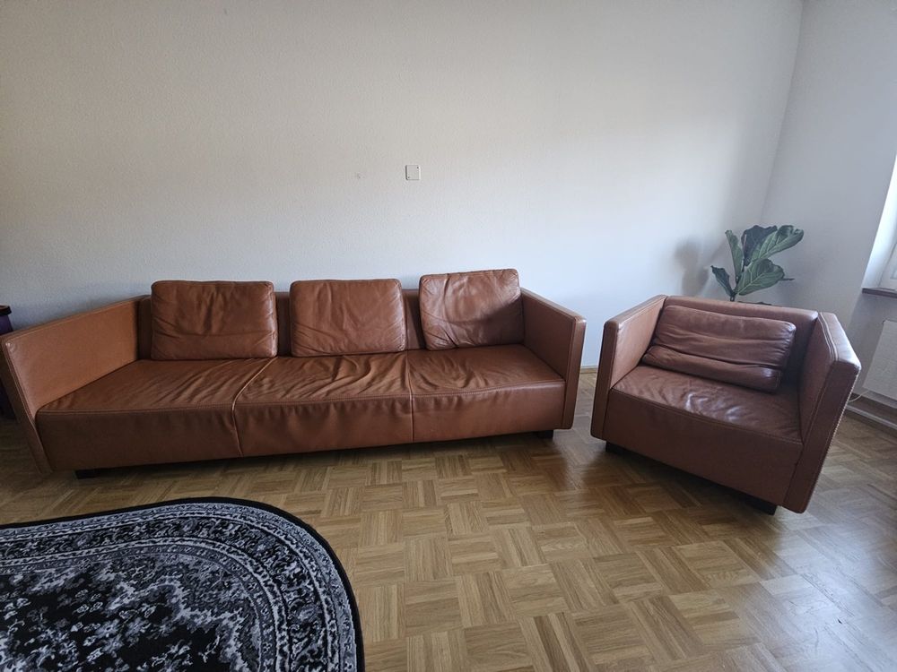 Echt Ledersofa + Sessel (Gebraucht) in Basel für CHF 350 – nur Abholung ...