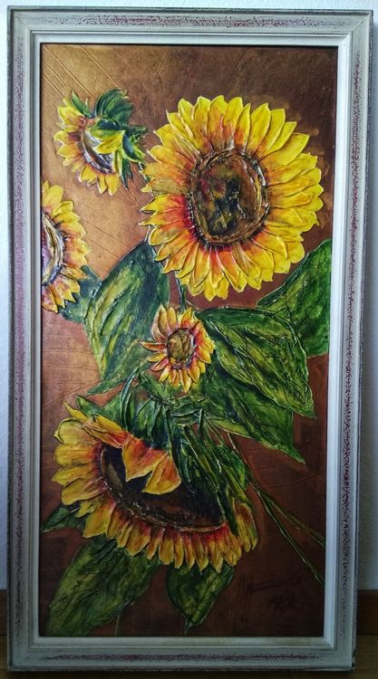 SONNENBLUMEN * SIGNIERTES GEMAELDE * NP 300 CHF! | Kaufen auf Ricardo