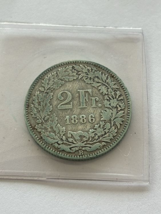 Silbermünze 2 Franken Helvetia 1886 B (Gebraucht) in Langnau am Albis für CHF 5.5 – mit ...