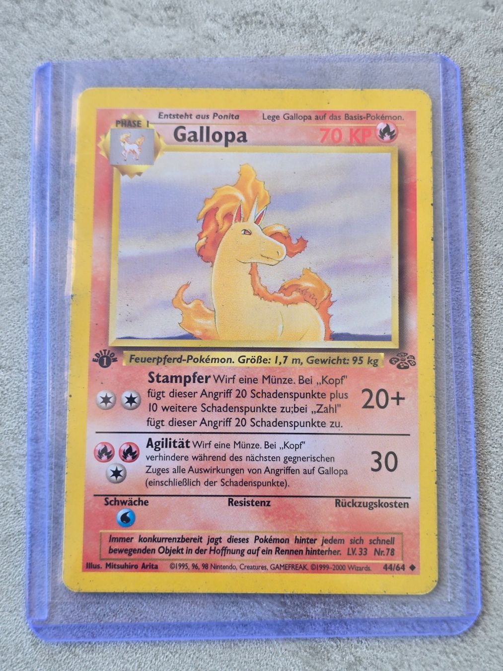 🇩🇪 Pokemon 》Dschungel 1. Edition 》Gallopa 44/64 (Gebraucht) in ...