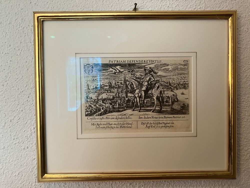 Antiker Kupferstich "Patriam Defendervirtutis" Zürich Gold (Gebraucht) in Schlieren für CHF 60 ...