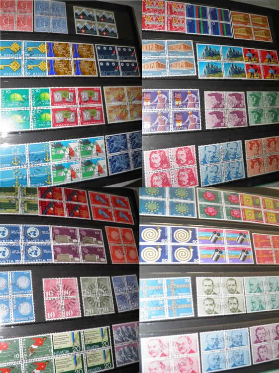 CH Briefmarkenalbum mit über 350 Viererblocks meist ET | Kaufen auf Ricardo