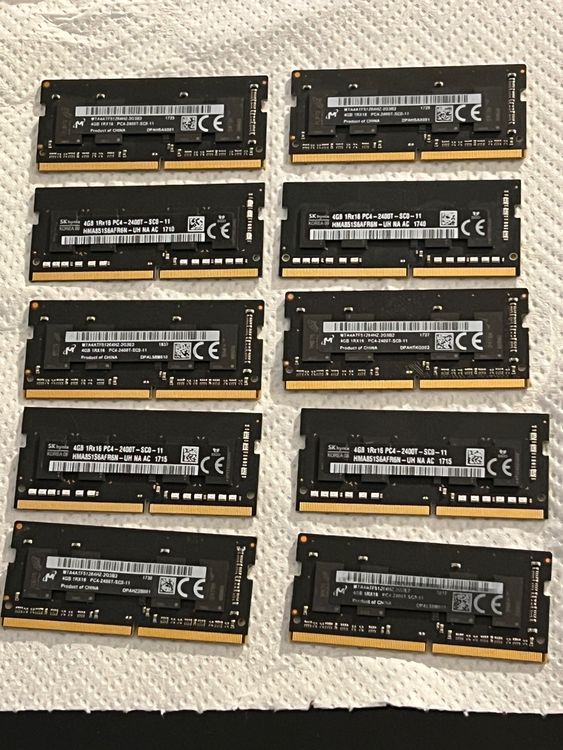 10 Stück Ram 4 GB 1Rx16 PC4 -2400T Alles kann in Bildern seh (Gebraucht ...