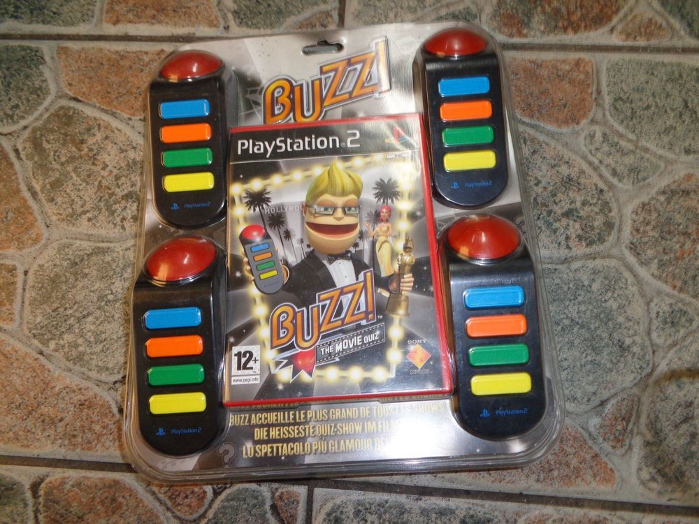 Buzz - The Movie Quiz + BUZZER NEU PS2 (Neu und originalverpackt) in ...
