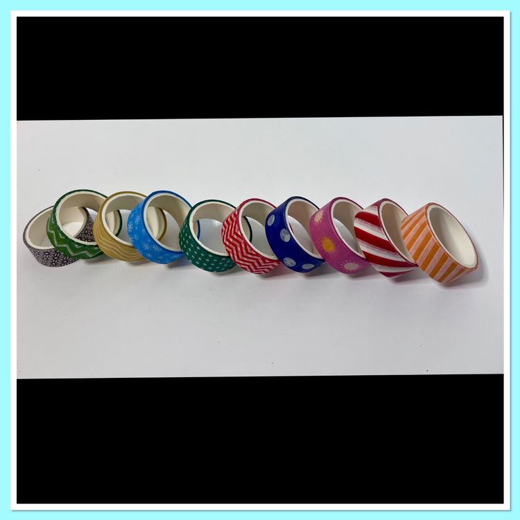 10 Washi-Tapes, farbig. 1,5cm breit, 3M lang (Neu (gemäss Beschreibung ...