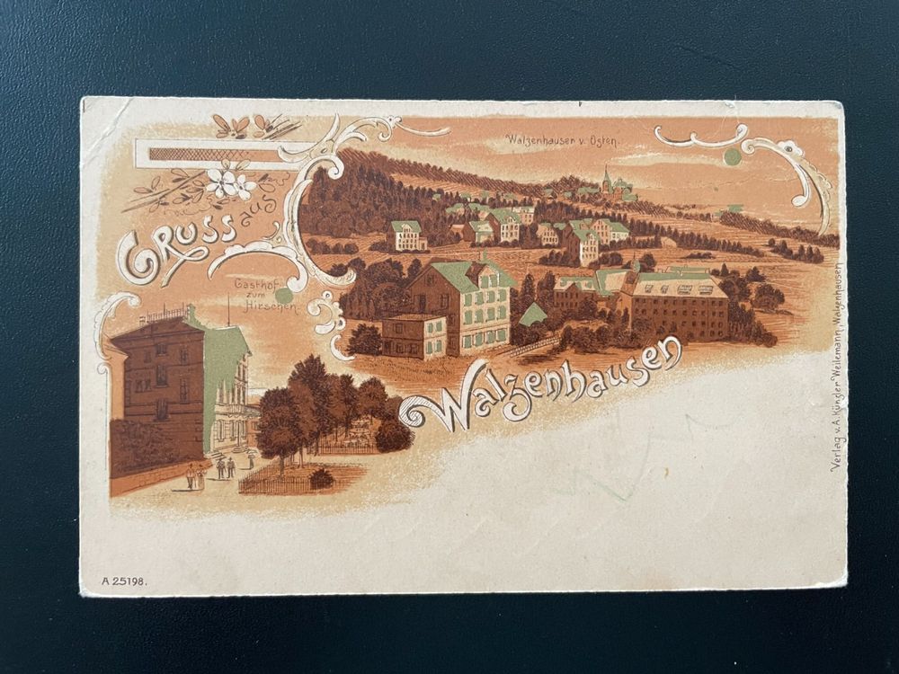 AK AR "Gruss aus Walzenhausen" Litho, Golddächer, orange | Kaufen auf Ricardo