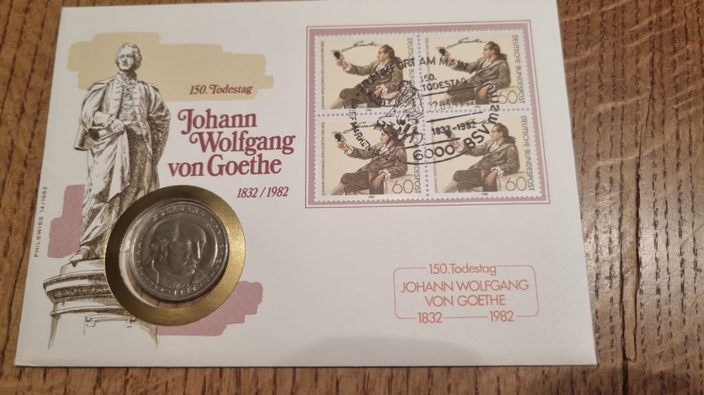 1982 Sonder Münzbrief 5 DM 150 Jahre Geb. J. von Goethe (Gebraucht) in ...
