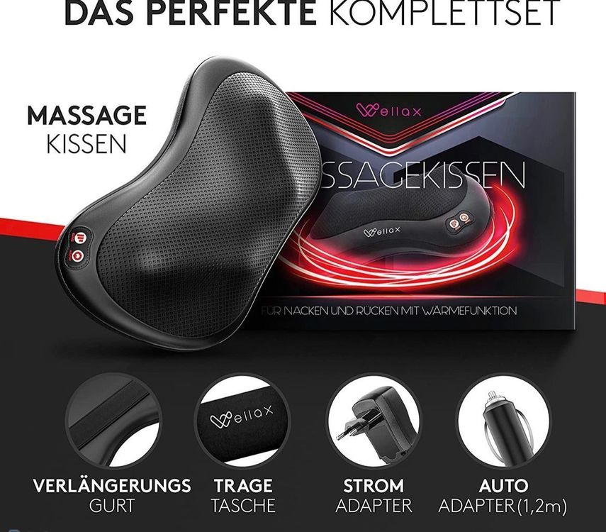 Wellax Massagekissen mit Wärmefunktion (Neu und originalverpackt) in ...