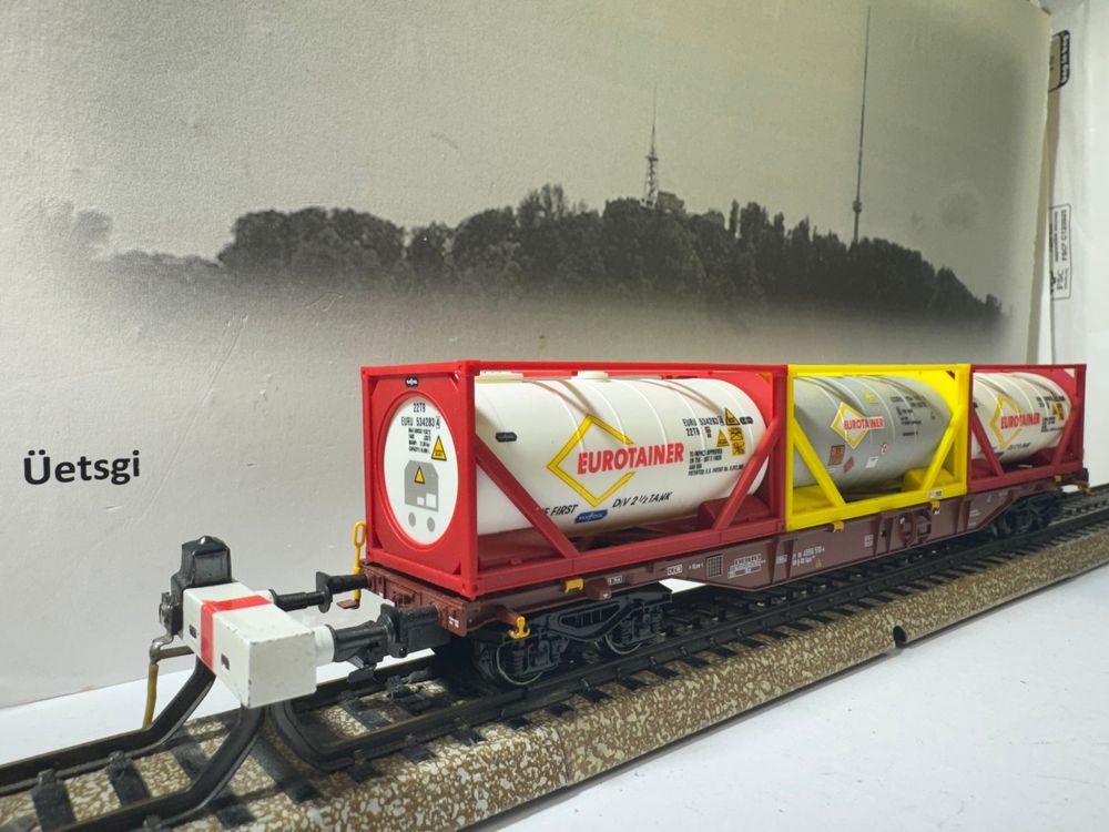 Märklin 47072 D-DB Sgns Tragwagen mit 3 Zisternen, in OVP (Gebraucht ...