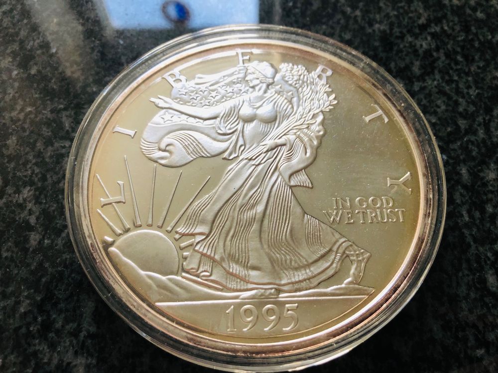 XXL Grosse LIBERTY 1995 Fein- Silbermünze 999 Half Pound PP | Kaufen ...