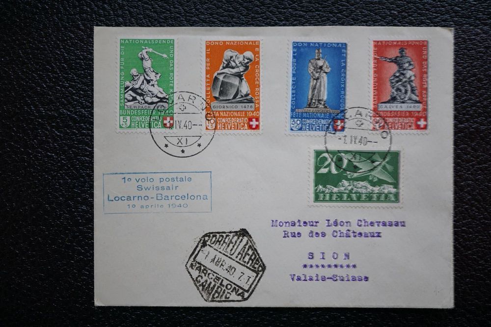 1940 Locarno-Barcelona Flugbeleg | Kaufen auf Ricardo