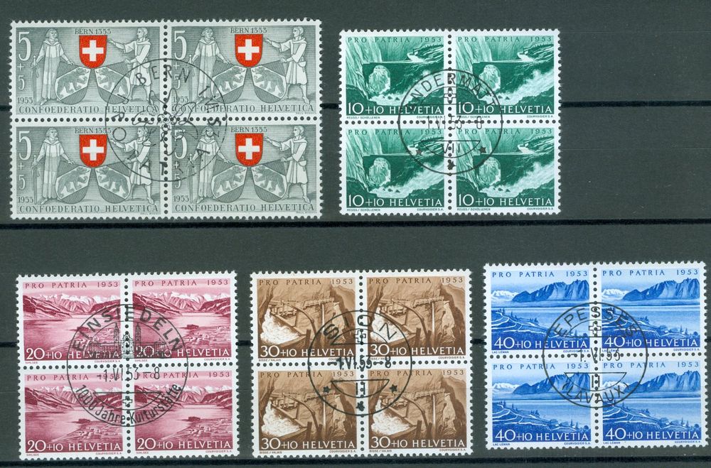 1953 Schweiz Pro Patria Viererblocks (Gebraucht) in Zürich für CHF 35 – mit Lieferung auf ...