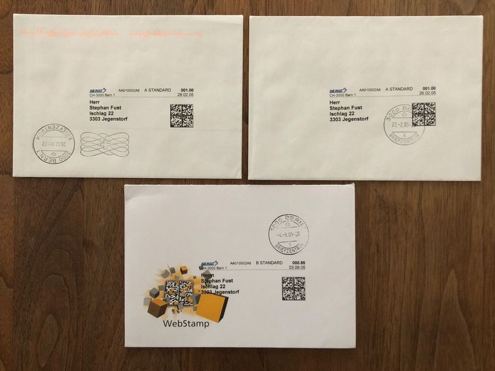 WEBSTAMP PC 2.1, 3 Briefe, Flaggenstempel unten und Codier- (Gebraucht ...