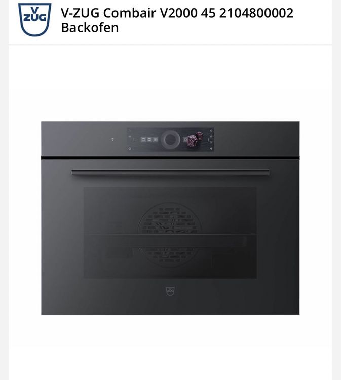 V-ZUG Backofen Combair V2000 Breitennorm: 60 cm Höhe: 45 cm (Neu und ...