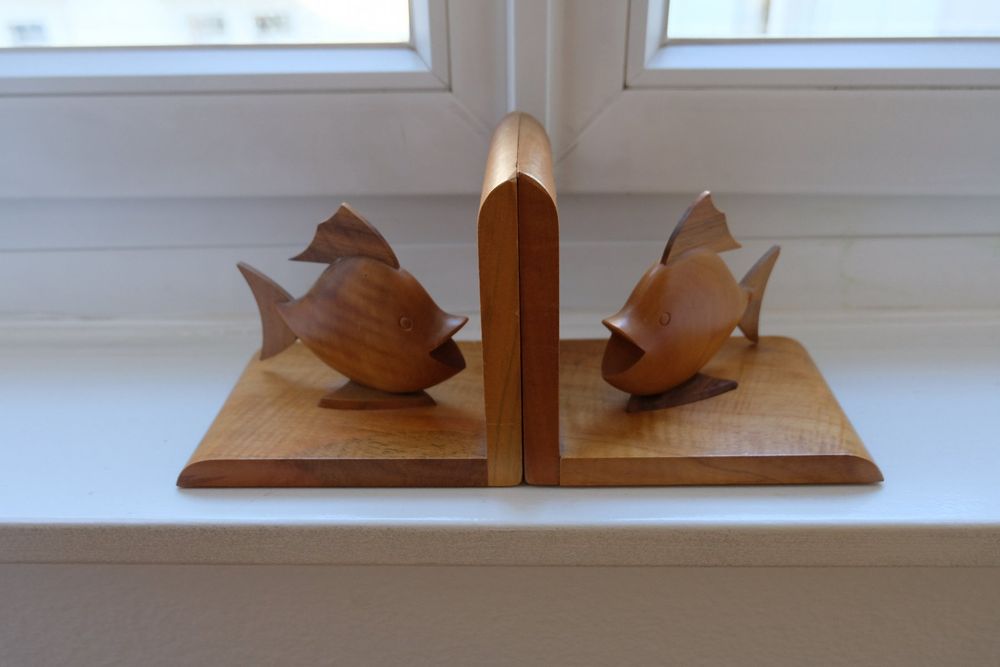 Vintage Buchstützen aus Holz - Fischmotiv (Gebraucht) in Luzern für CHF 20 – mit Lieferung auf ...