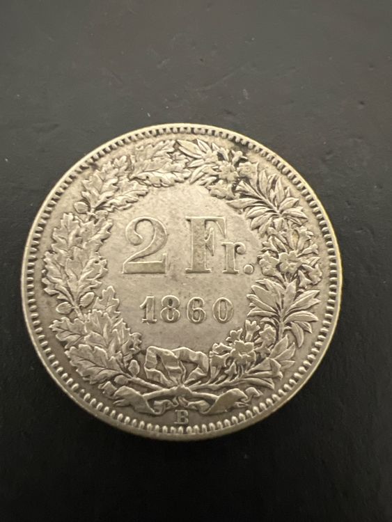 2.- Franken Silber 1860 Sitzend Helv. | Kaufen auf Ricardo