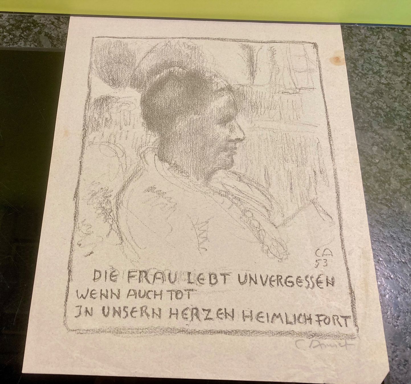 Cuno Amiet 1953 - Jahresblatt im Gedenken an seine Frau (Defekt) in ...