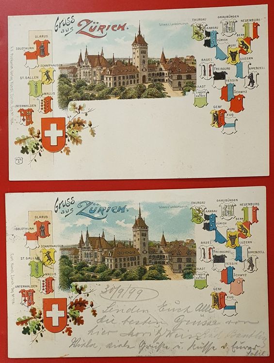 Gruss aus Zürich 1899 - 2 Ansichtskarte (Gebraucht) in Kreuzlingen für CHF 18 – mit Lieferung ...