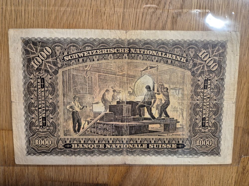 1000 Franken Note von 1931, Giesserei selten! (Gebraucht) in Mels für ...