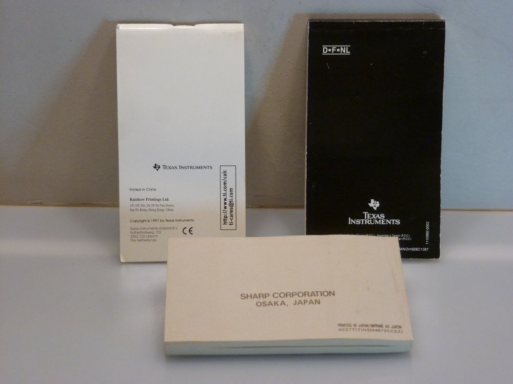 TI-34, TI-36X Solar und Sharp EL531A Bedienungsanleitungen (Gebraucht ...