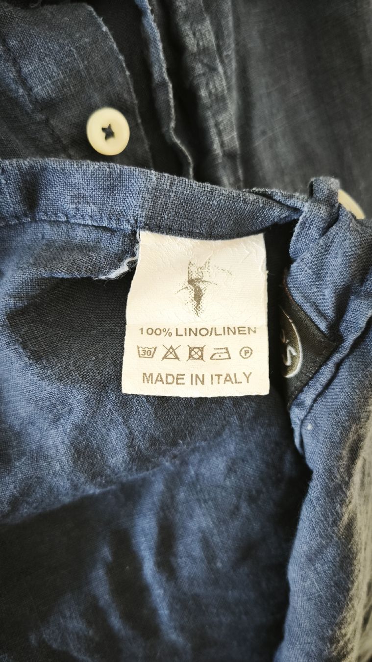 camicia a manica lunga Tipo's blu 100% Lino made in italy M (Usato) a ...