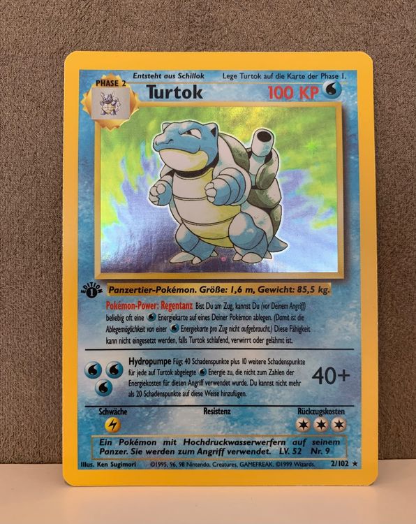 2/102 *1.Edition Turtok Holo DE Pokemon Base Set (Gebraucht) in ...