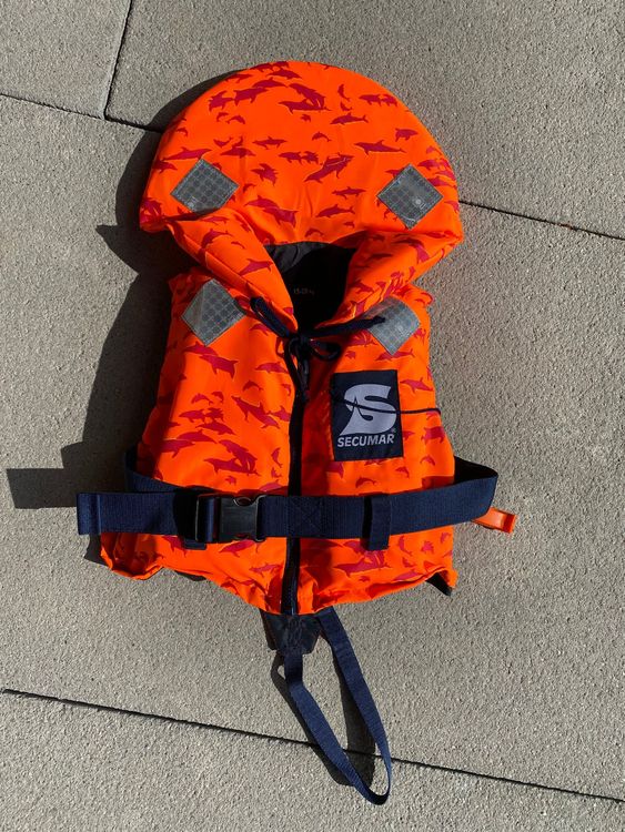 SECUMAR BRAVO PRINT Rettungsweste Kinder 15-20kg neonorange (Gebraucht ...