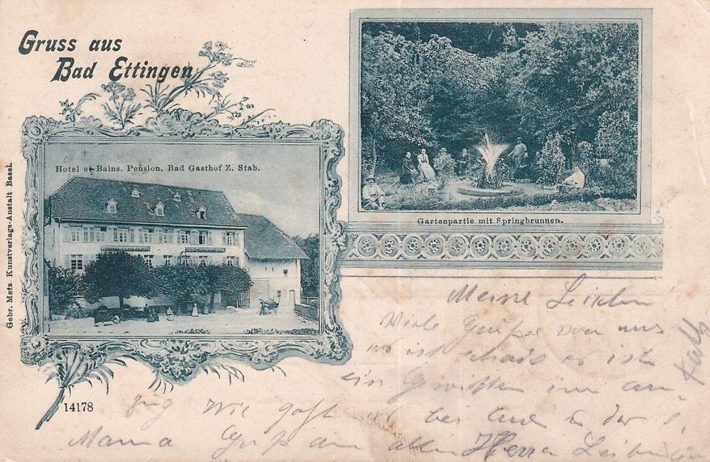 Bad Ettingen BL - Hôtel & Bains / Gasthof z. STAB um 1903 (Gebraucht ...