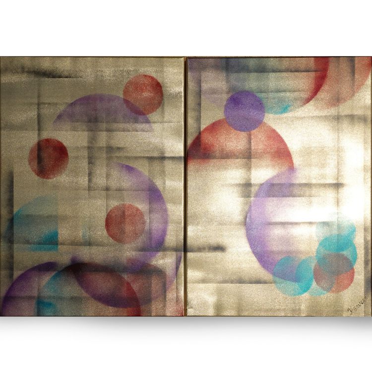 Abstrakte Malerei A1176 ⚡️ Goldene Gemälde 50x140cm | Kaufen auf Ricardo