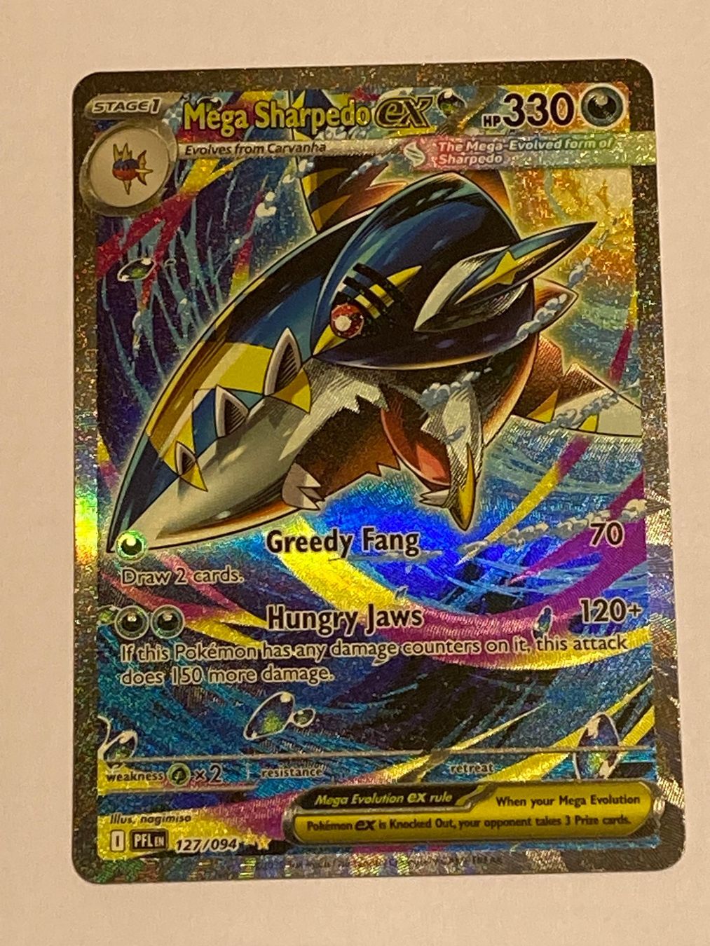 Pokemon PHANTASMAL Mega Sharpedo ex 127 / 094 🇬🇧 EN (Neu (gemäss ...