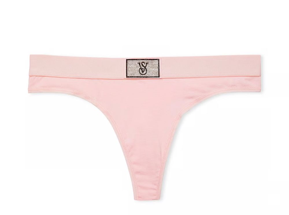 Victorias Secret String Baumwolle Logo Strass Pink Gr. XS (Neuf avec ...