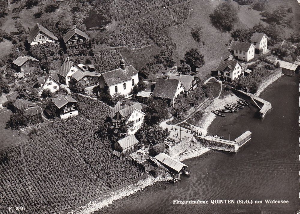 QUINTEN (SG) am Walensee, Flugaufnahme. 1960 | Kaufen auf Ricardo