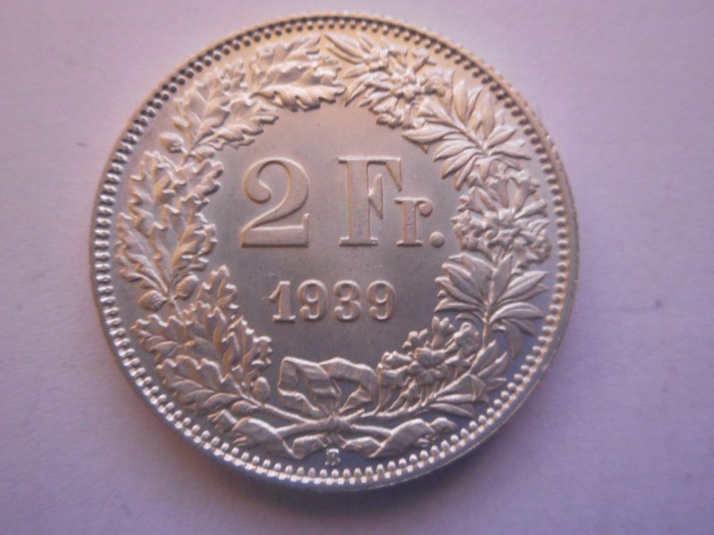 2 Fr. 1939 silber Top unz 1 AAA Stück (Neu (gemäss Beschreibung)) in Kriegstetten für CHF 14 ...