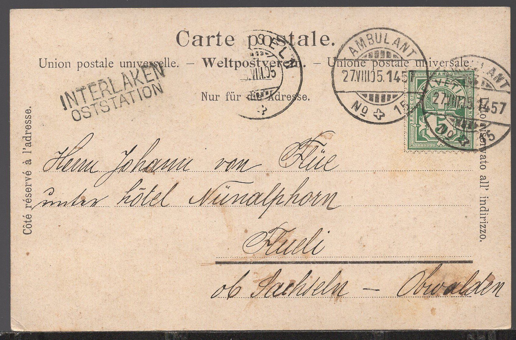 INTERLAKEN OSTSTATION AMBULANT 27.VIII.05 1457 ( AK ) (Gebraucht) in ...