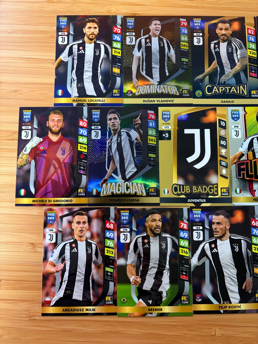 Juventus x19 Cards Set Panini FIFA 365 Adrenalyn XL 2025 (Neu (gemäss ...