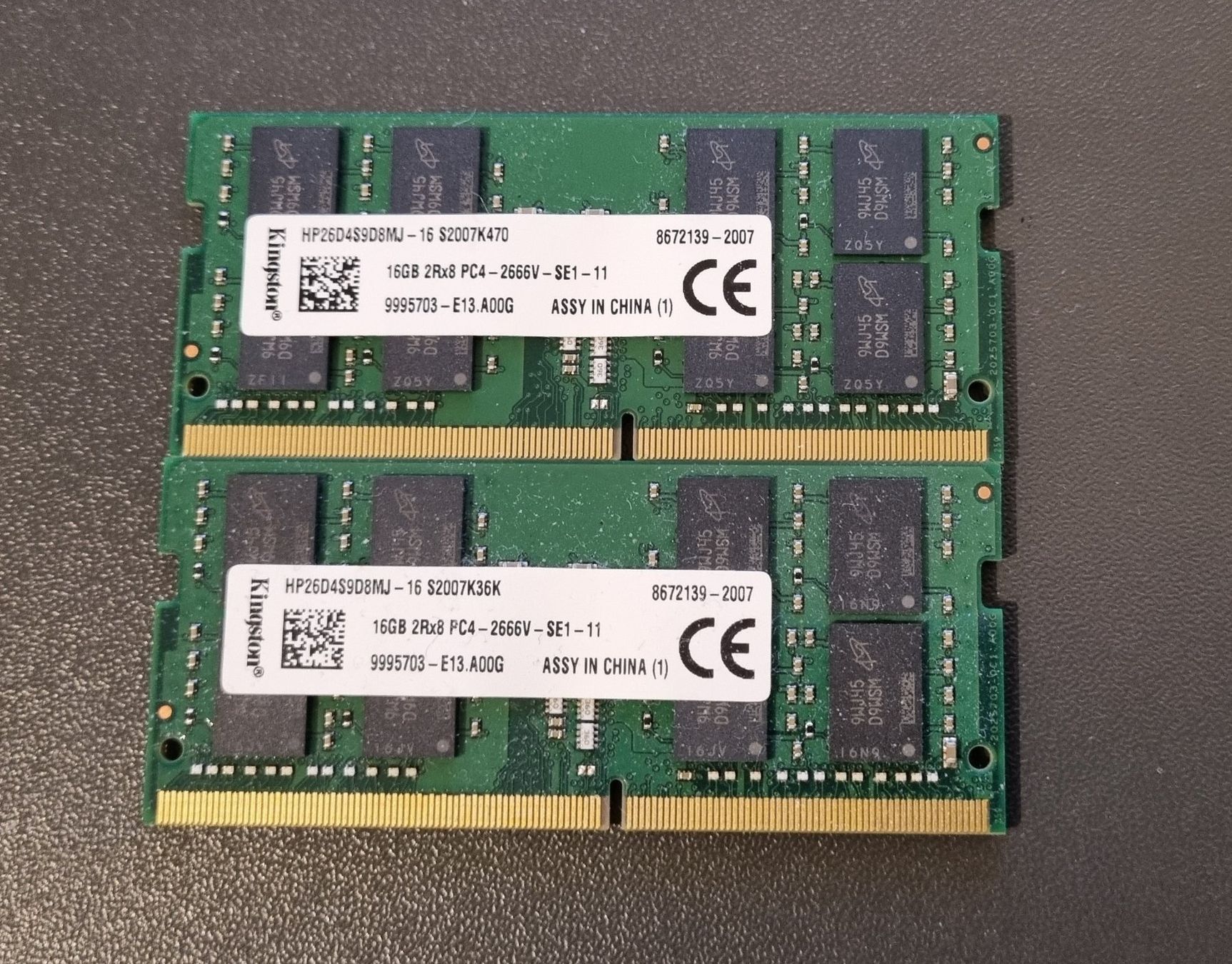 2 x Kingston 16GB 2Rx8 PC4 - 2666V - SE1 - 11 RAM (Gebraucht) in Luzern ...