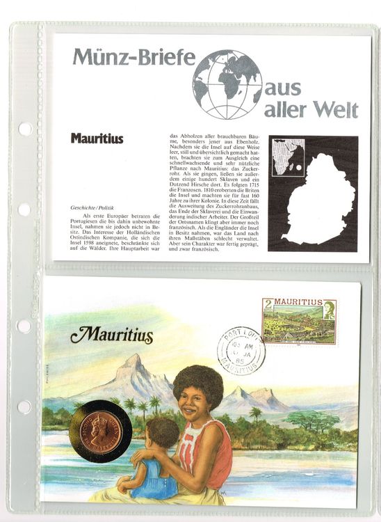 Mauritius_1985_Münzbrief mit Beschreibung (Gebraucht) in Hombrechtikon für CHF 1 – mit Lieferung ...