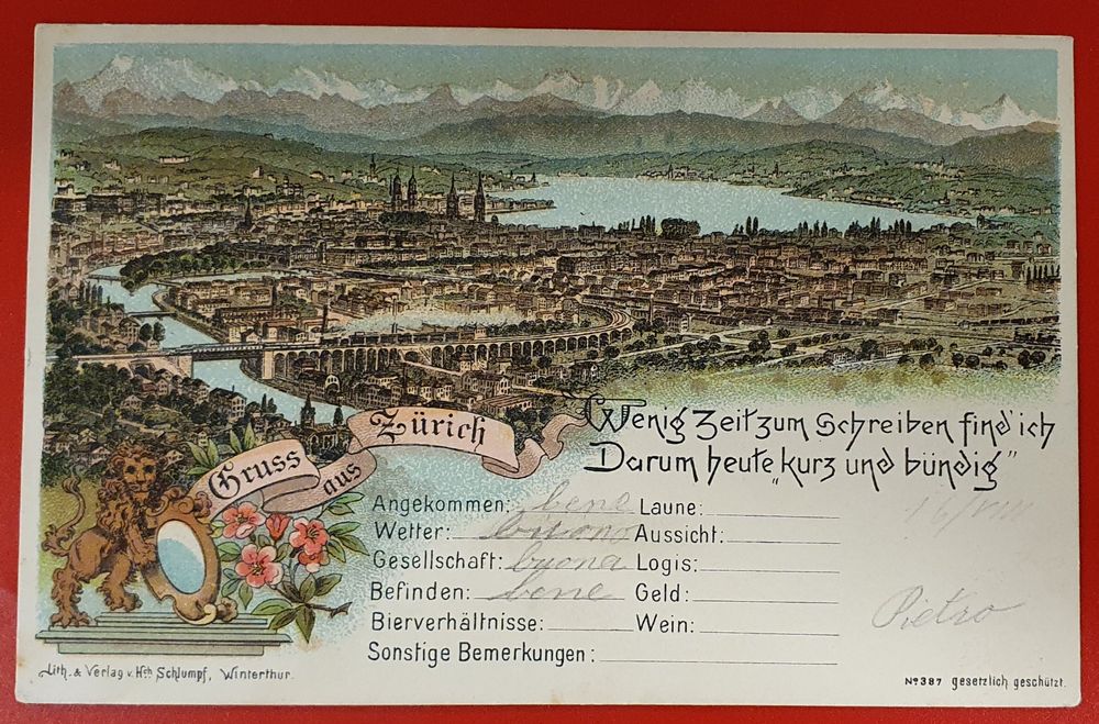 Gruss aus Zürich 1903 (Gebraucht) in Kreuzlingen für CHF 13 – mit Lieferung auf Ricardo kaufen