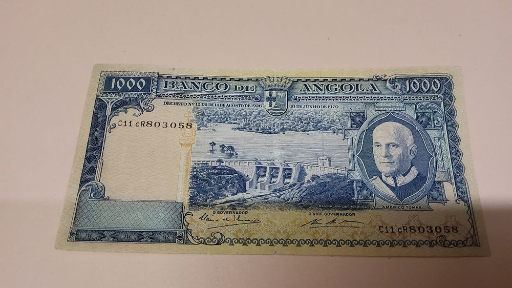 Angola 1000 Escudos 1970 Banco de Angola Note Geldschein (Gebraucht) in ...