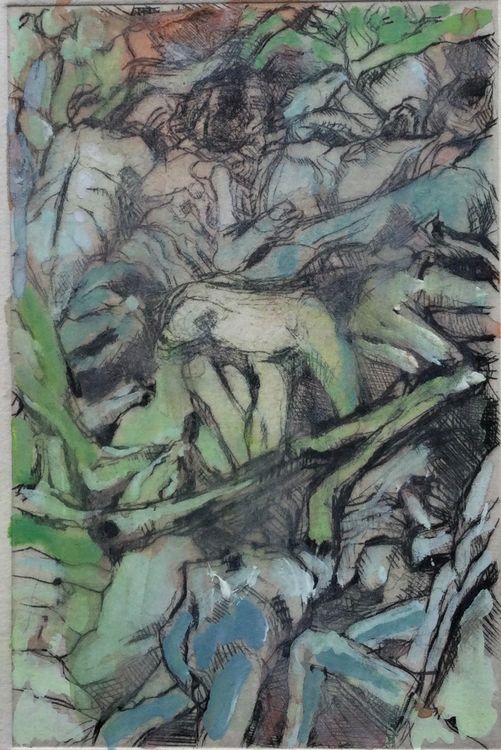 Sehr Interessante Mischtechnik Unleserlich Signiert | Kaufen auf Ricardo