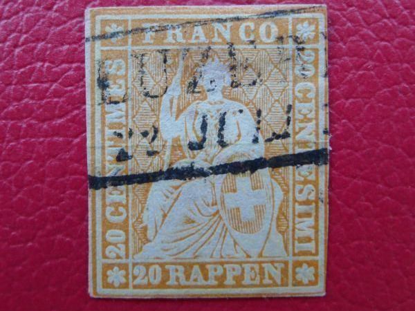 Strubel 1857: 25F (25B1m) Kasten-Stempel von LUZERN K:370.-+ (Gebraucht) in Sursee für CHF 50 ...