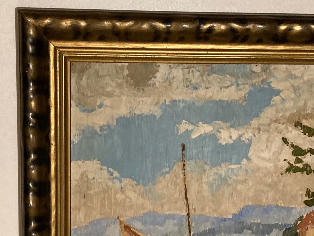 A. Schwed 34 Landschaftsgemälde signiert mit See und Boote (Gebraucht) in Hirzel für CHF 17.5 ...